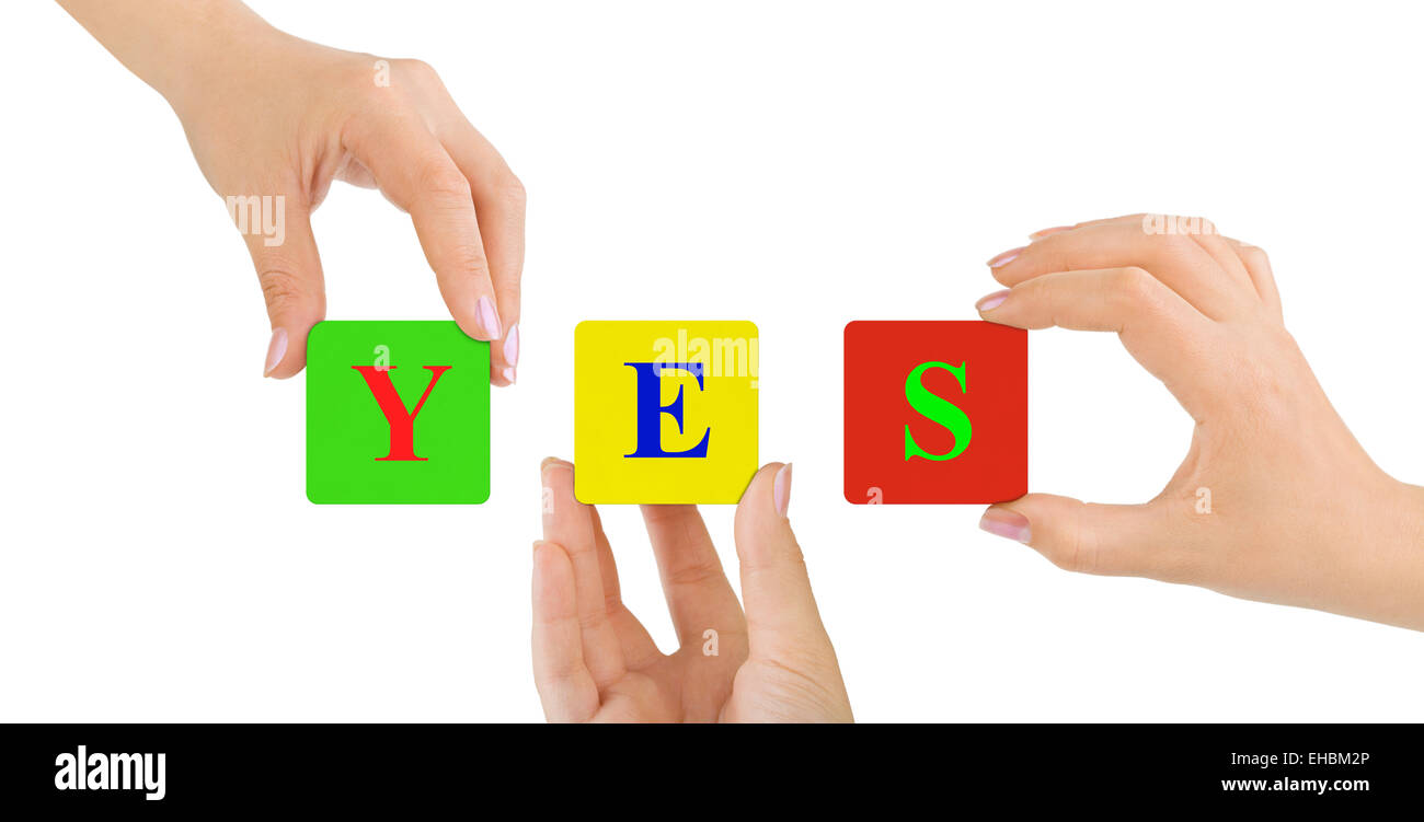 Hands and Yes Stock Photo - Alamy