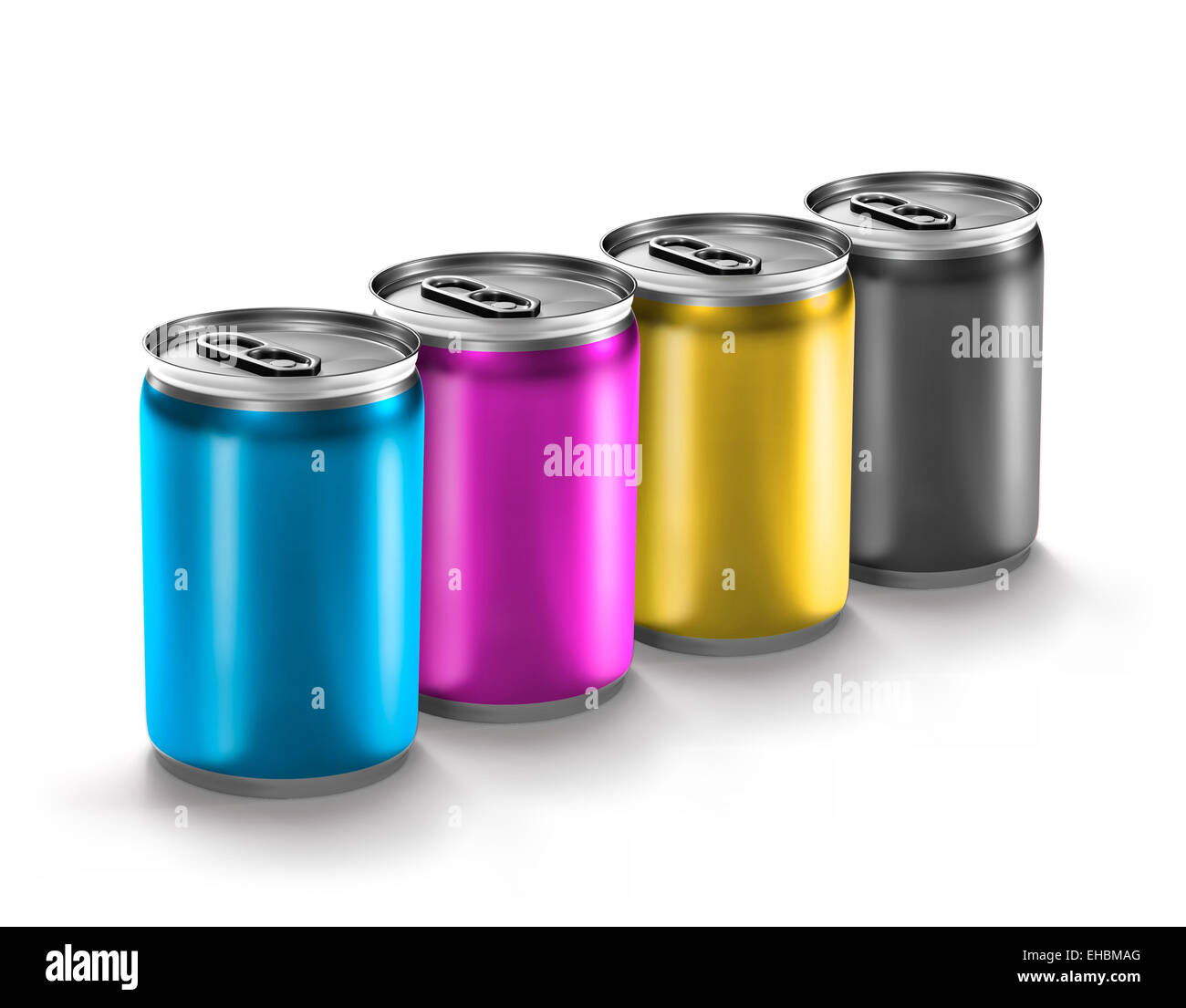 colourful aluminum can isolated on white background Stock Photo - Alamy