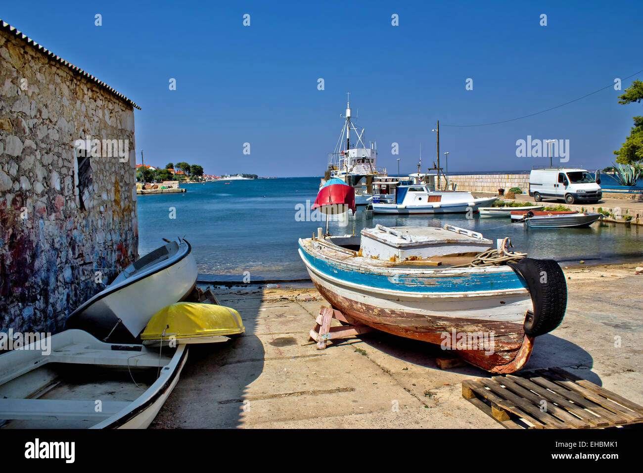 Small harbor in fishermen village Stock Photo - Alamy
