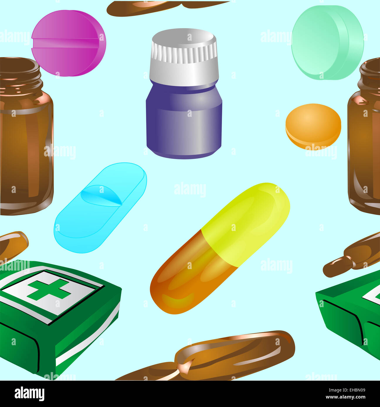 medical equipment pattern. seamless texture on blue background Stock ...