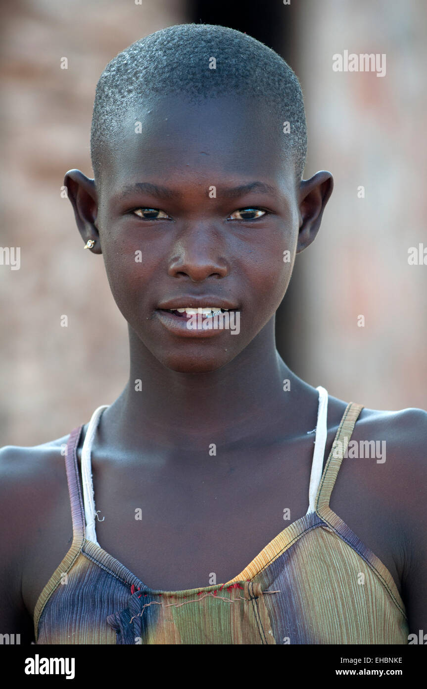 Portrait of a smiling girl, Archers Post, Kenya Stock Photo - Alamy