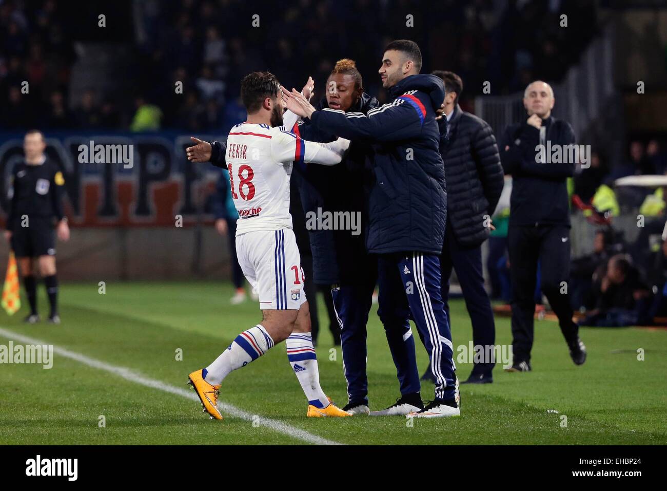 Nabil Fekir/Clinton NJIE/Rachid GHEZZAL - 08.03.2015 - Montpellier/Lyon ...