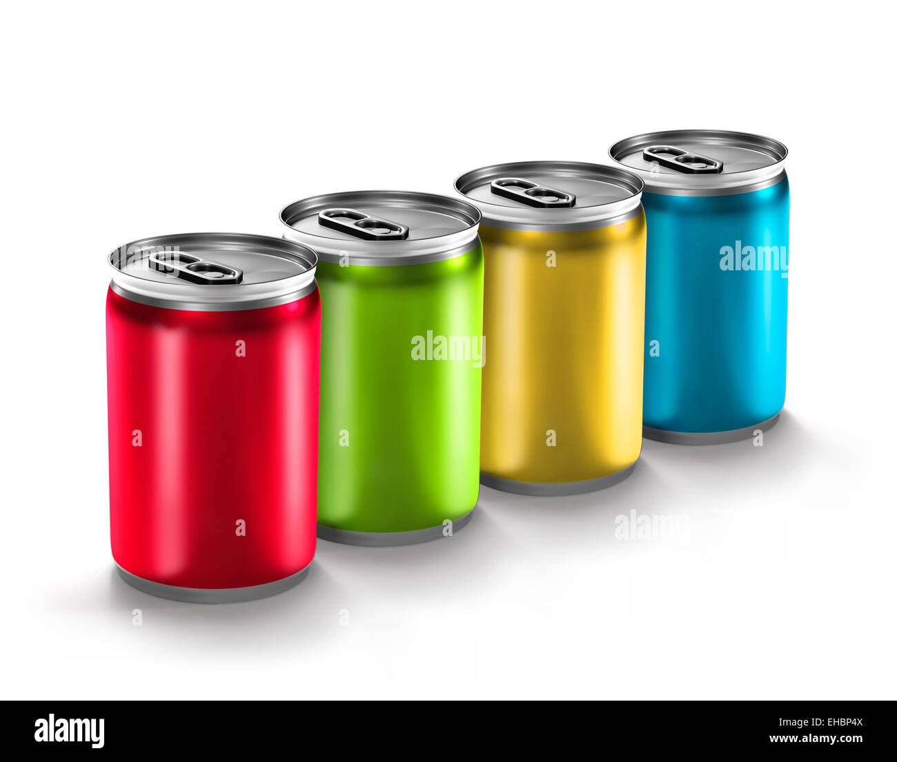 colourful aluminum can isolated on white background Stock Photo - Alamy