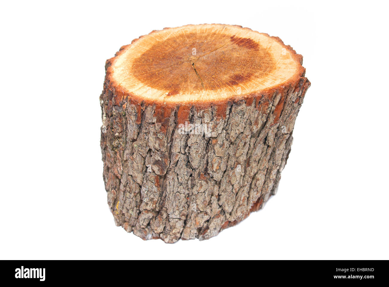 Wooden stump isolated on the white background Stock Photo - Alamy