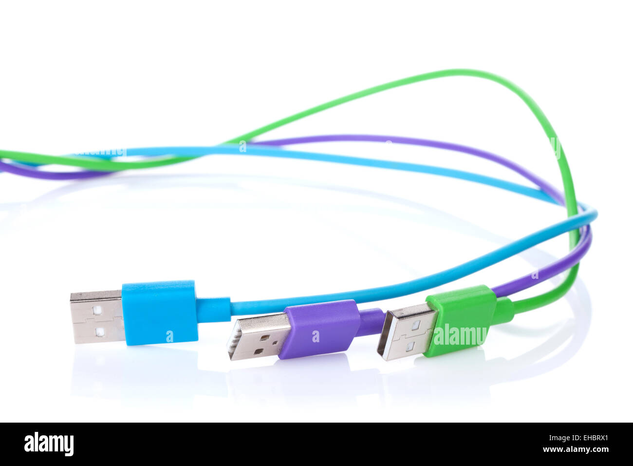 Colorful computer cables. Isolated on white background Stock Photo - Alamy