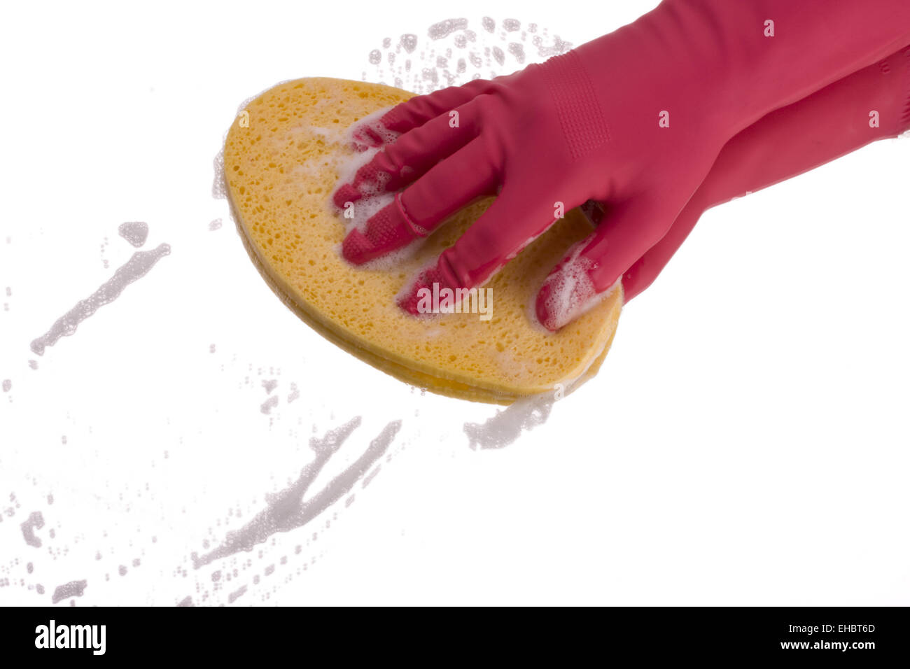 pink hand cleaning a mirror Stock Photo - Alamy