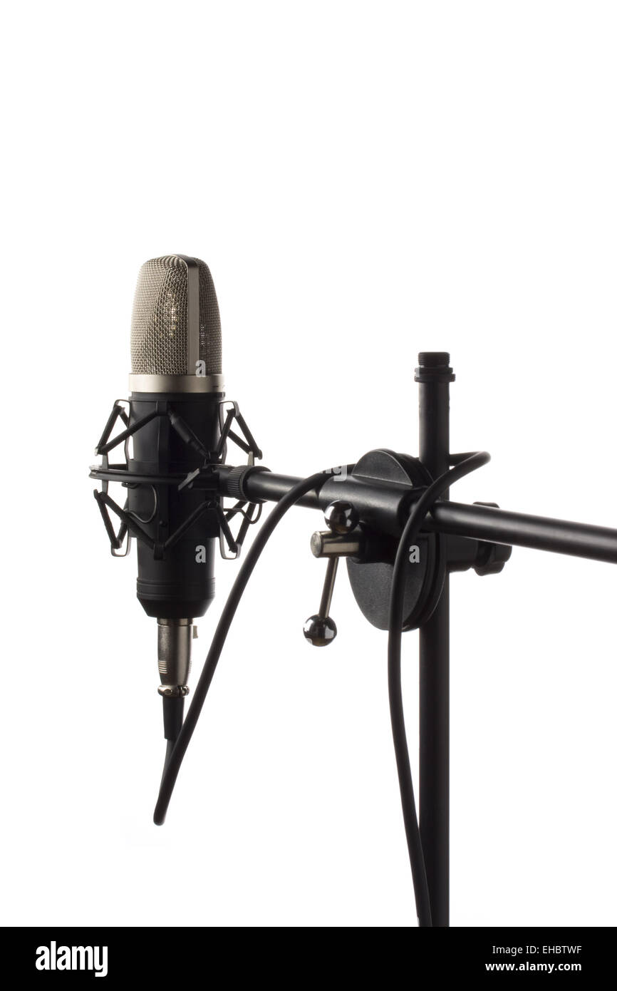 studio microphone on a stand Stock Photo - Alamy