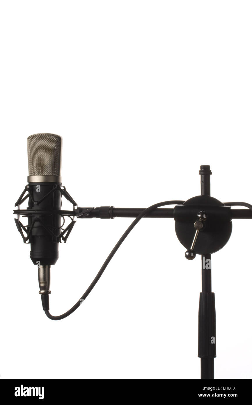 studio microphone on a stand Stock Photo - Alamy