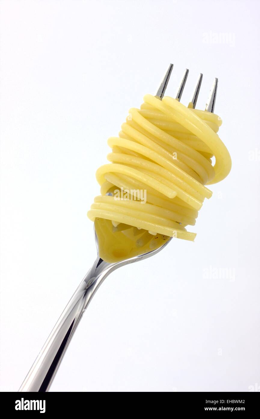 spaghetti on a fork Stock Photo - Alamy