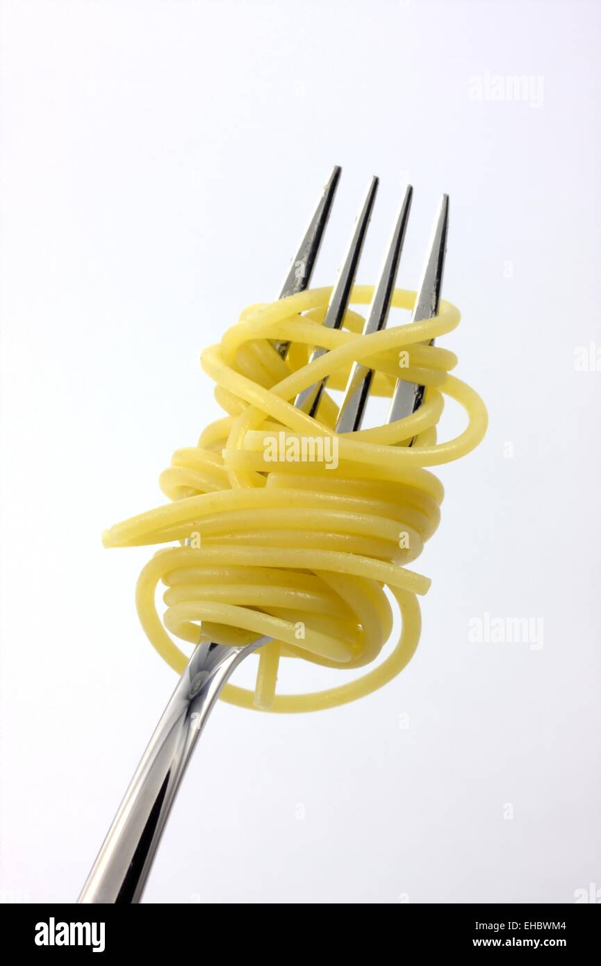 spaghetti on a fork Stock Photo - Alamy