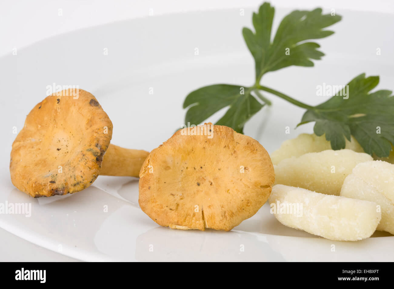 uncooked gnocchi noodles on a plate Stock Photo - Alamy