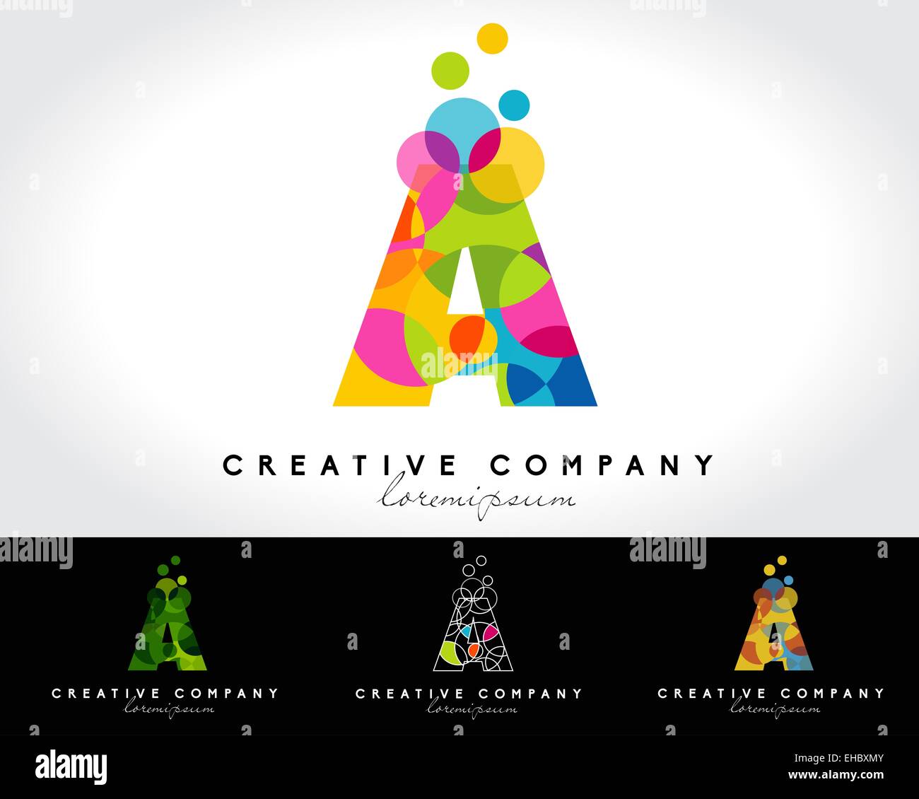 Creative letter A vector logo. Abstract colorful letter design Stock ...