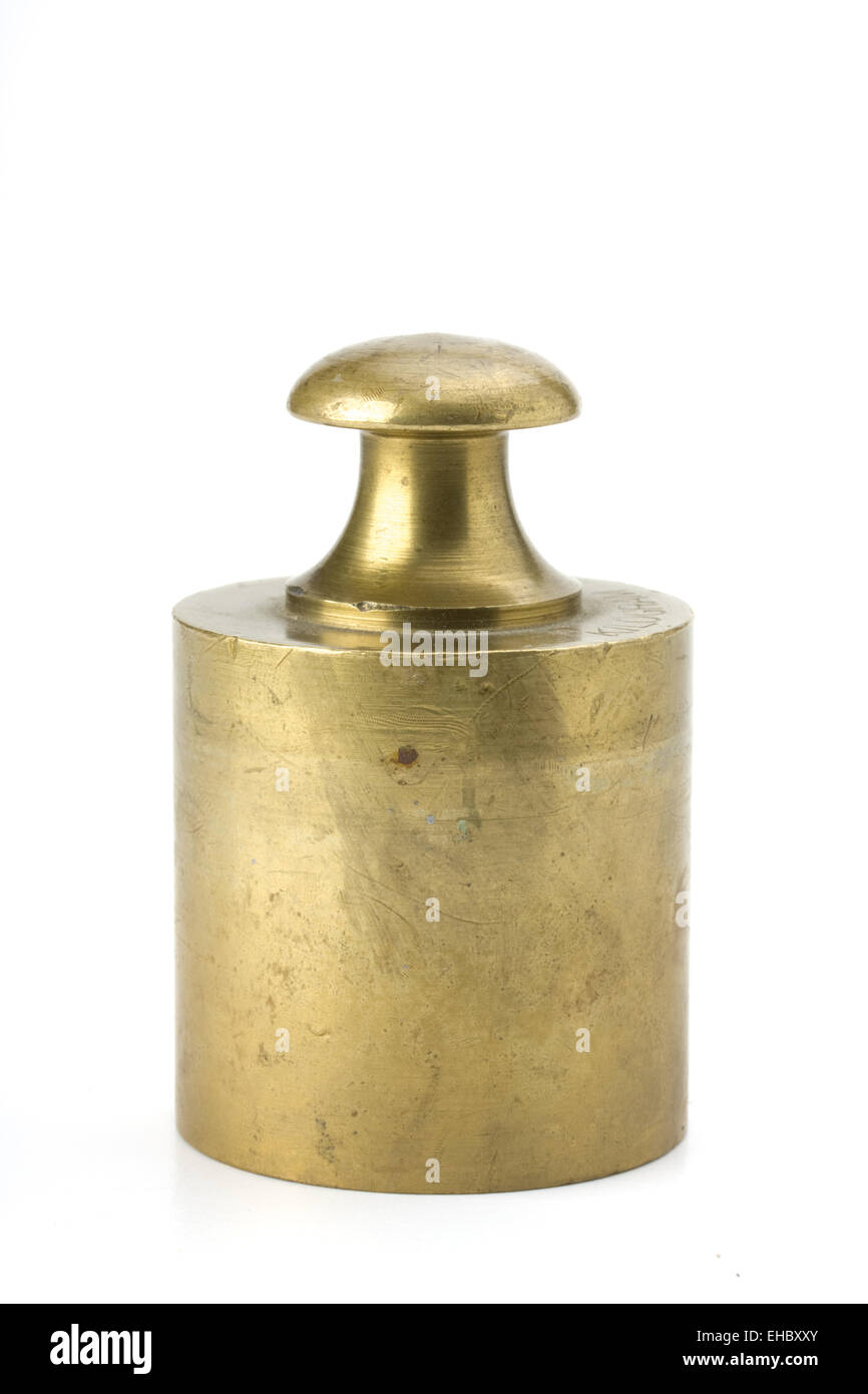 brass weight on white background Stock Photo - Alamy