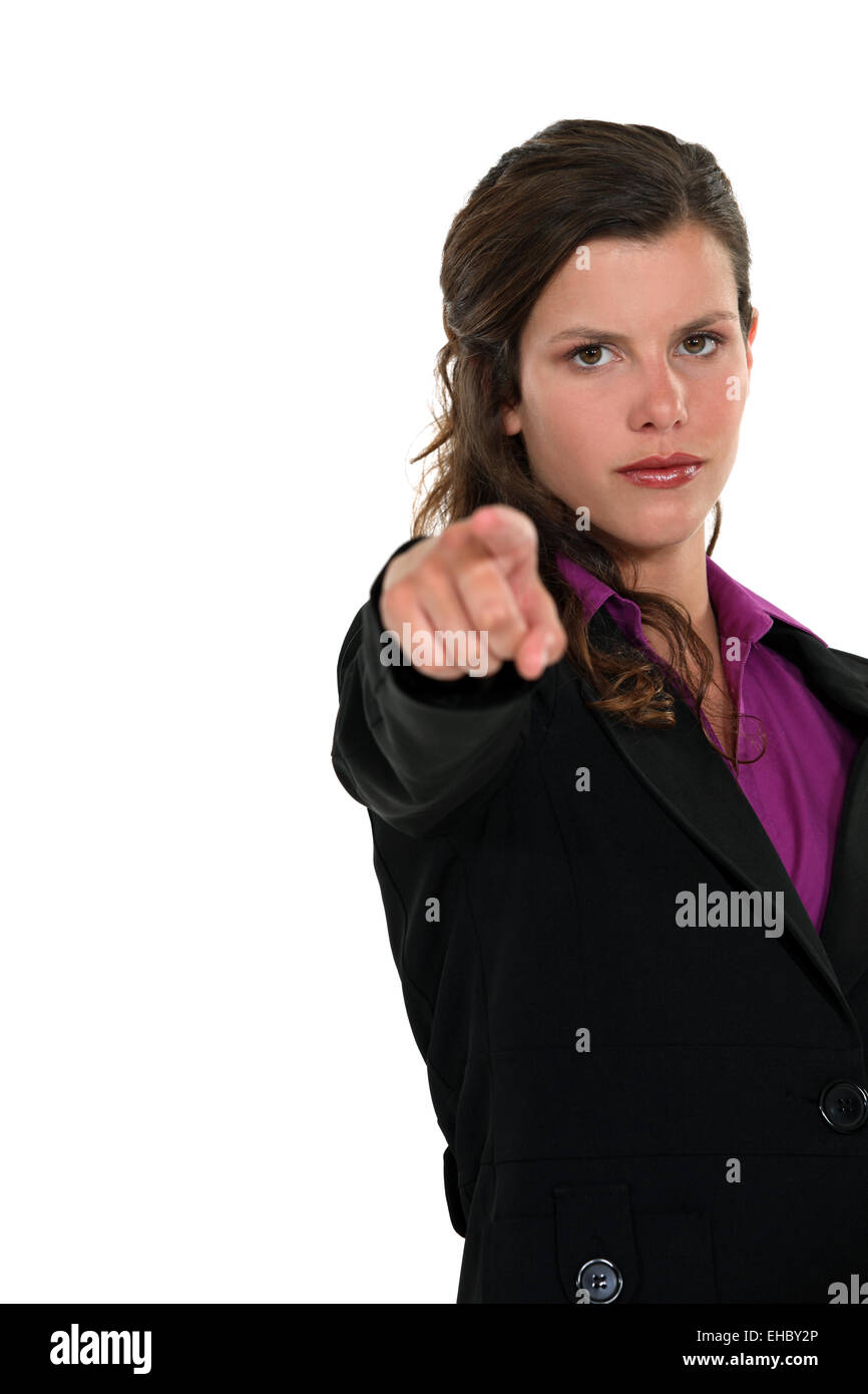woman pointing at you Stock Photo - Alamy