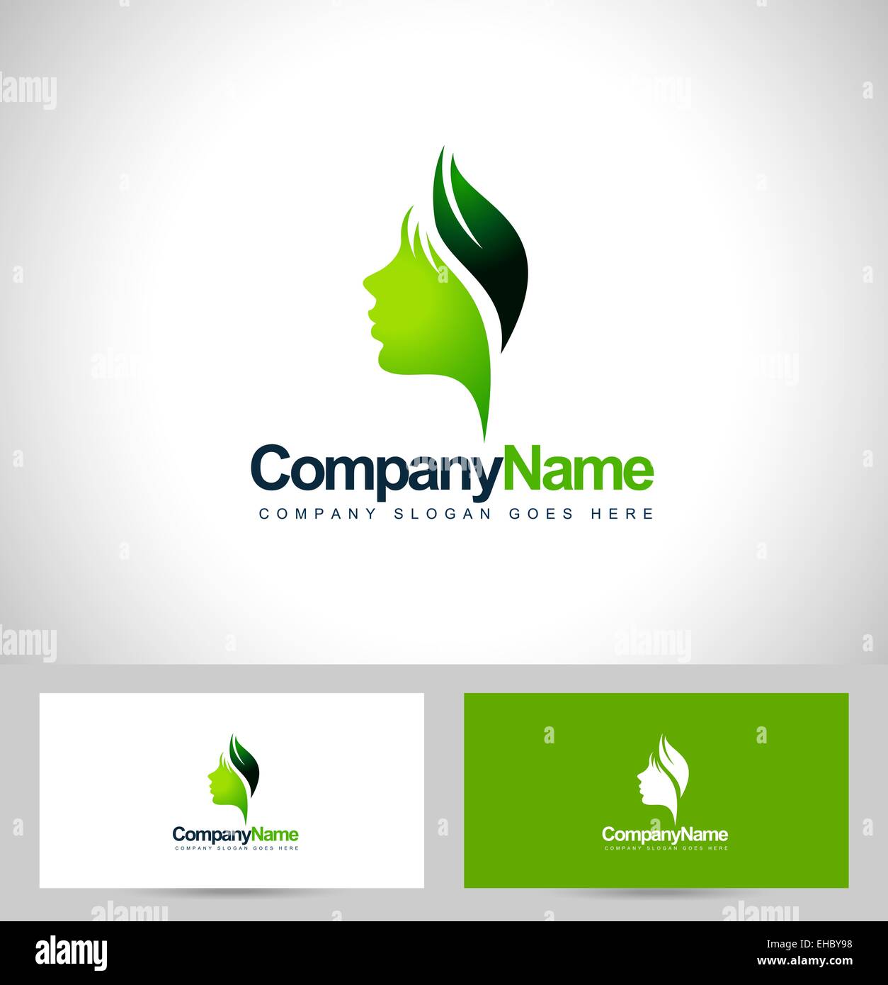 Leaf Face Logo Poster Nature Leaf Forming A Woman Face Logo