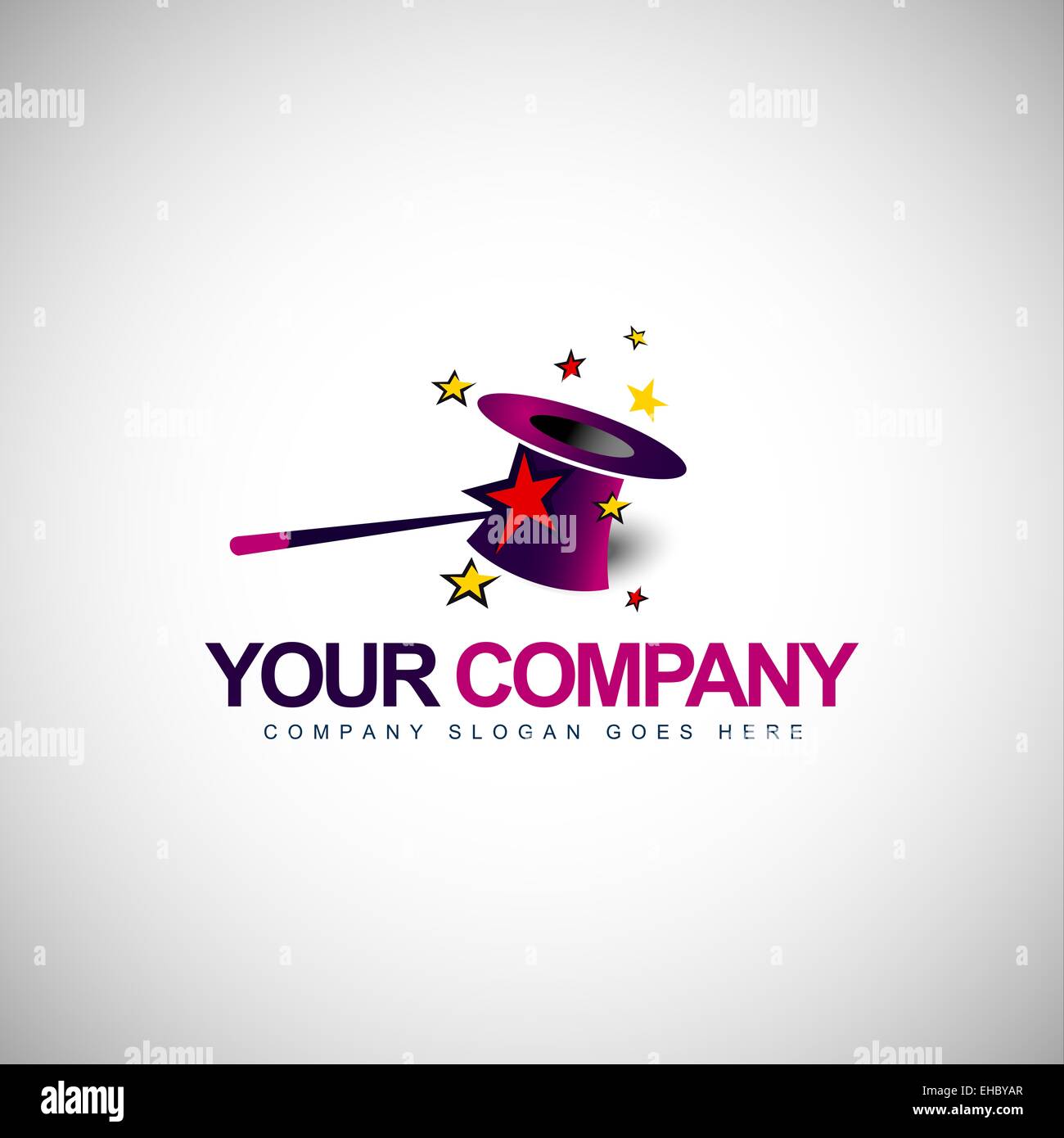 Magician Vector. Magician hat design with stars and magic wand Stock ...
