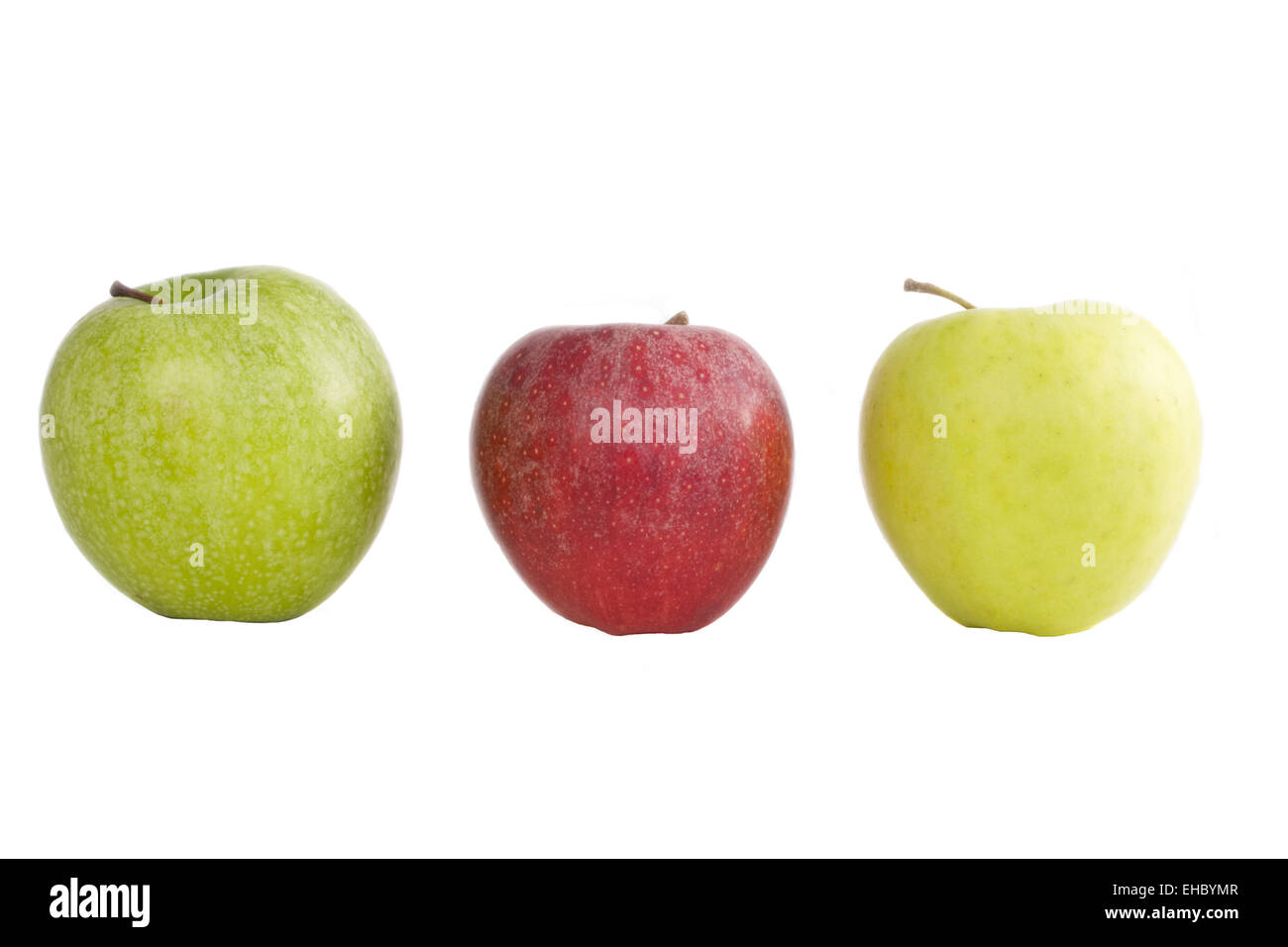 three apples isolated on white background Stock Photo - Alamy