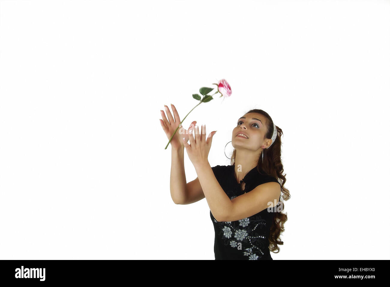 Woman with outstretched hands Stock Photo - Alamy