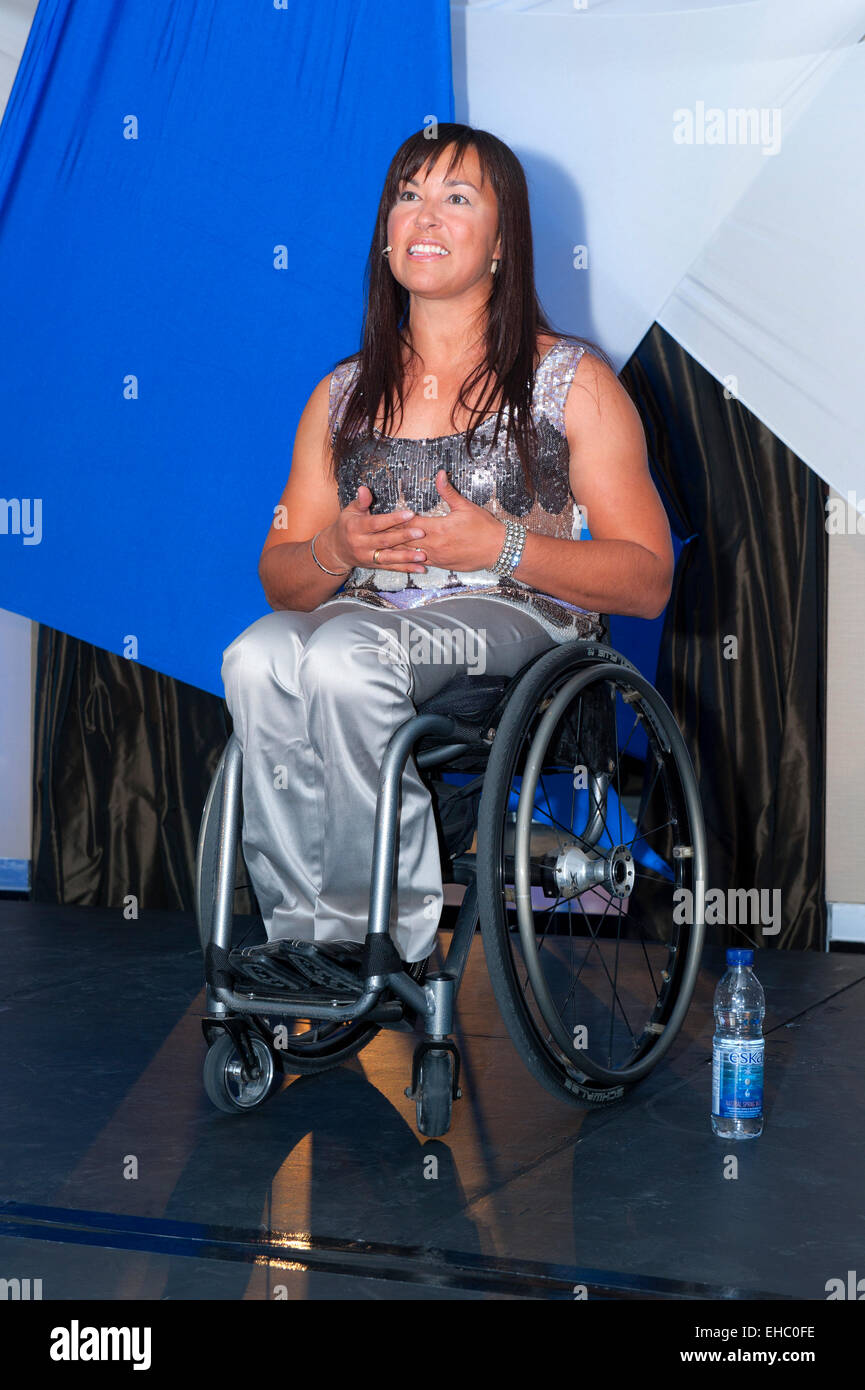 Chantal Petitclerc, famous Canadian paralympian athlete, addressing a ...