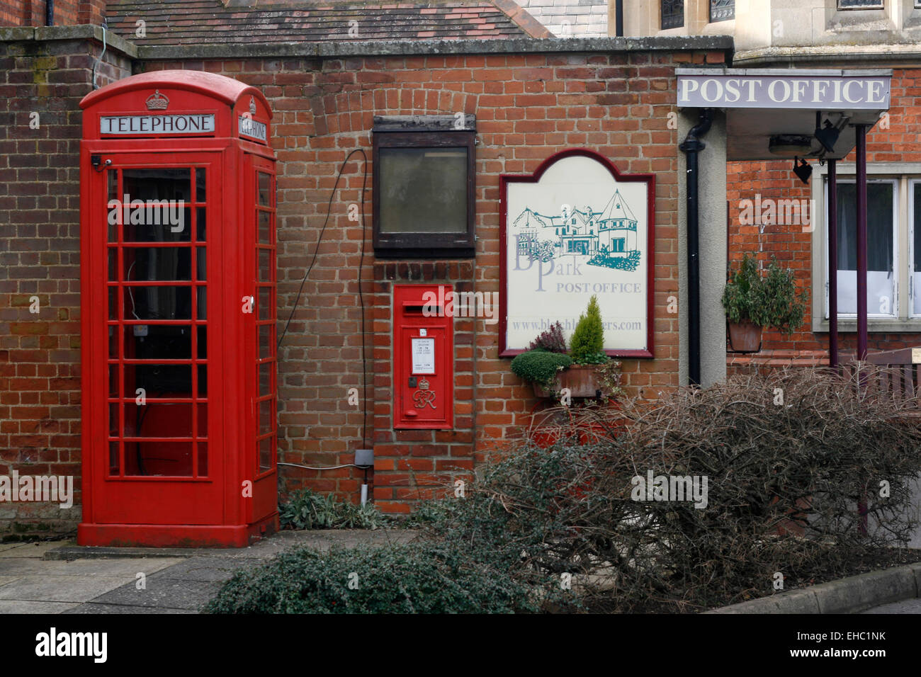 Bletchley Park Post Office with red telephone box Bletchley ...