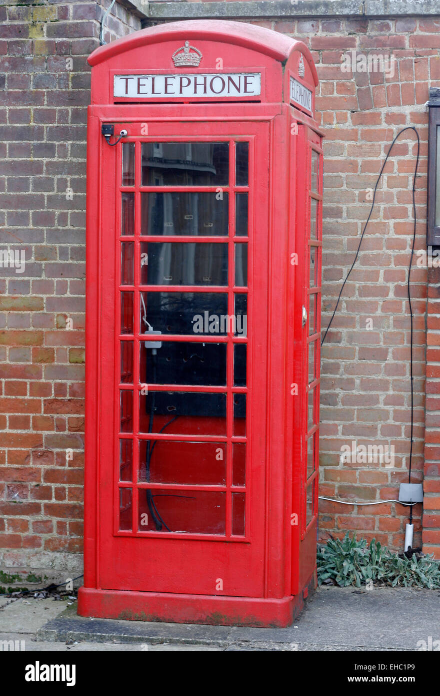Red Telephone kiosk outside of Bletchley Park Post Office Stock Photo ...