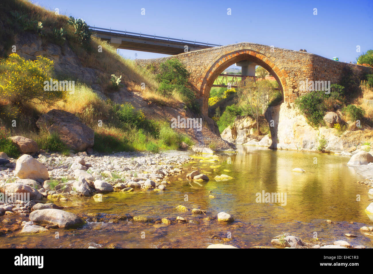 Cerami medieval bridge. Sicily Stock Photo - Alamy