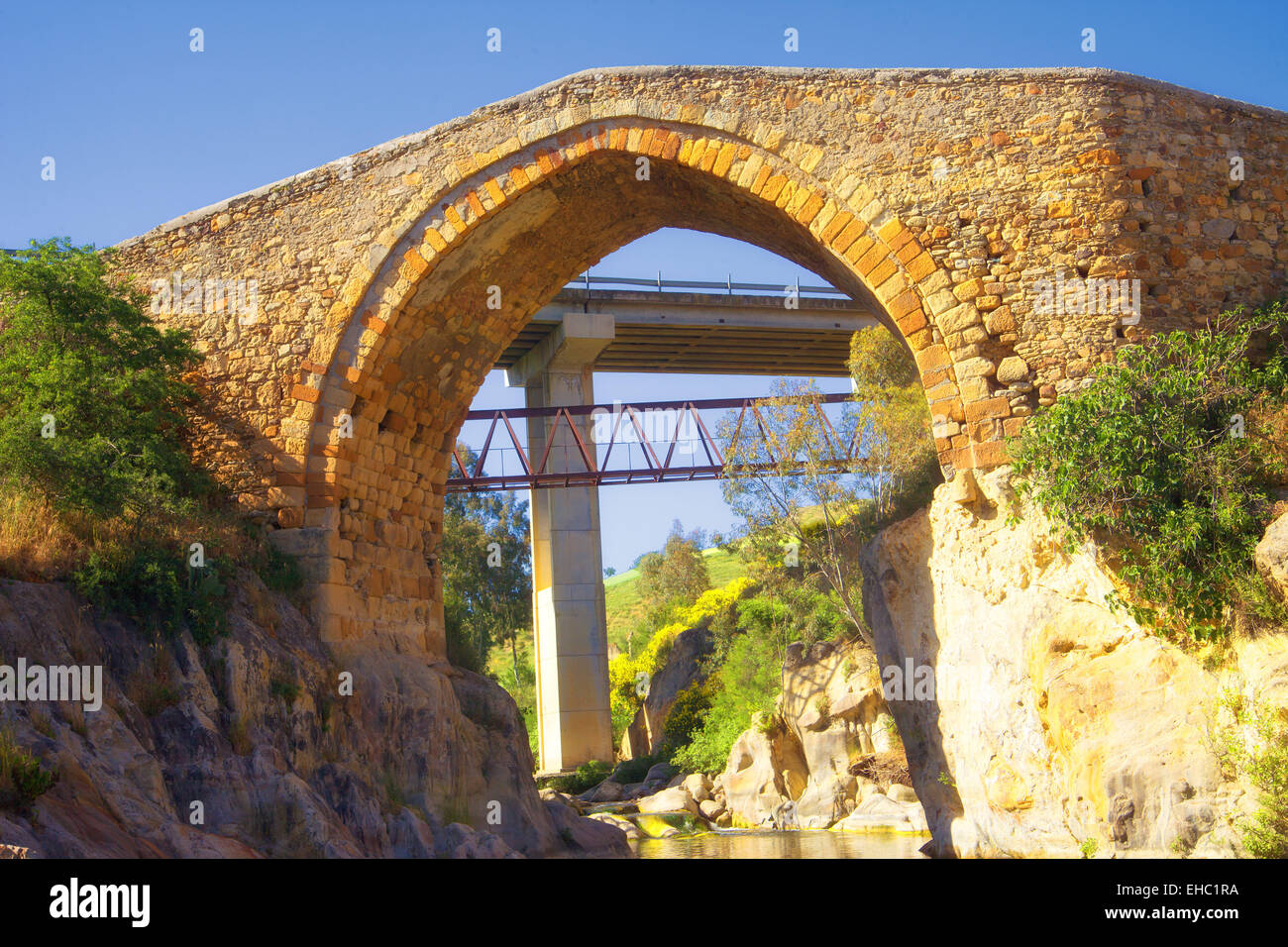Cerami medieval bridge. Sicily Stock Photo - Alamy