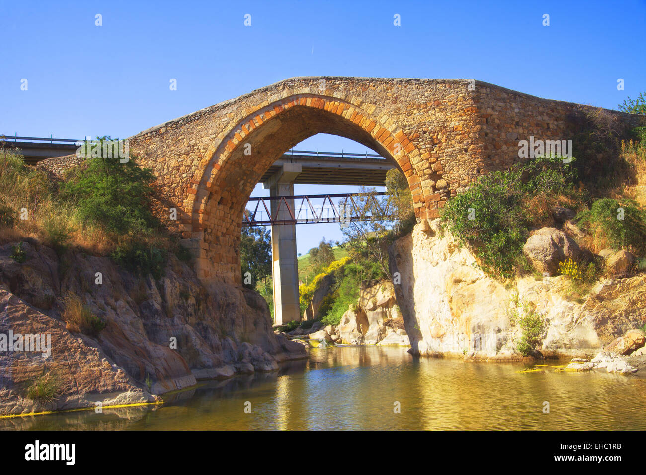 Cerami medieval bridge. Sicily Stock Photo - Alamy