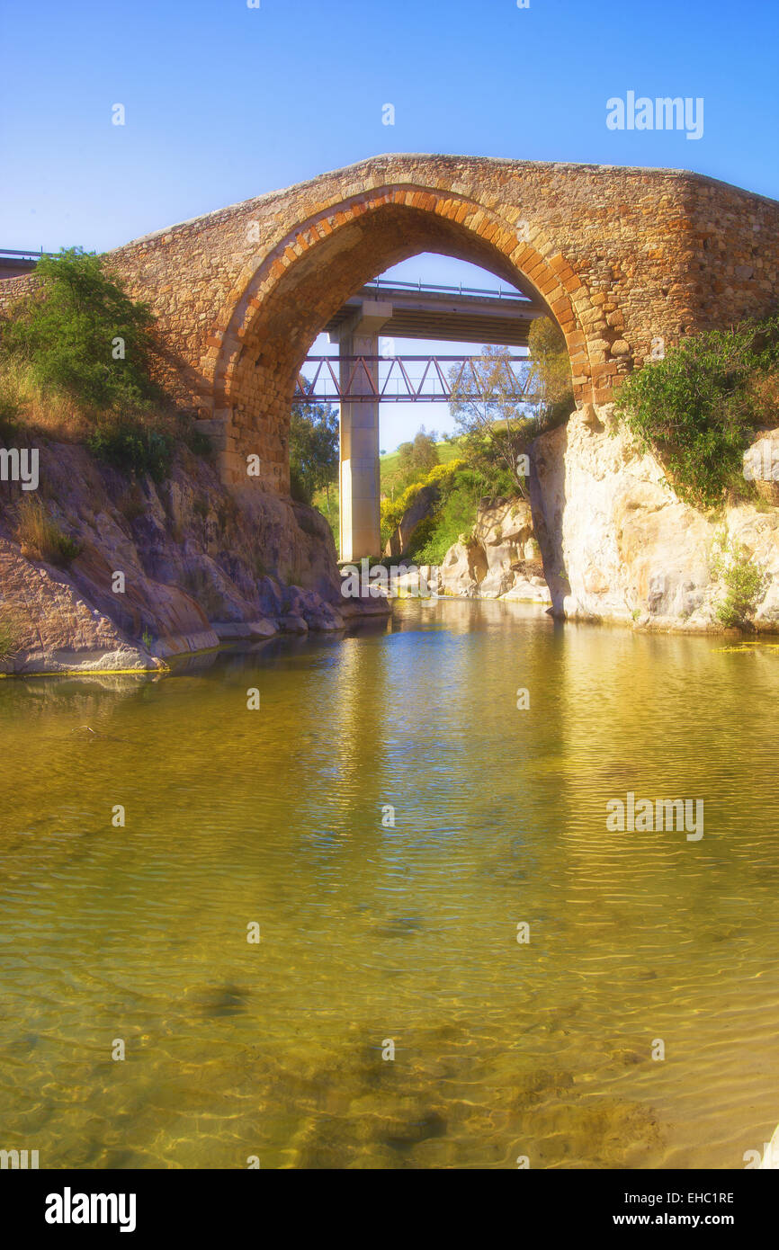 Cerami medieval bridge. Sicily Stock Photo - Alamy