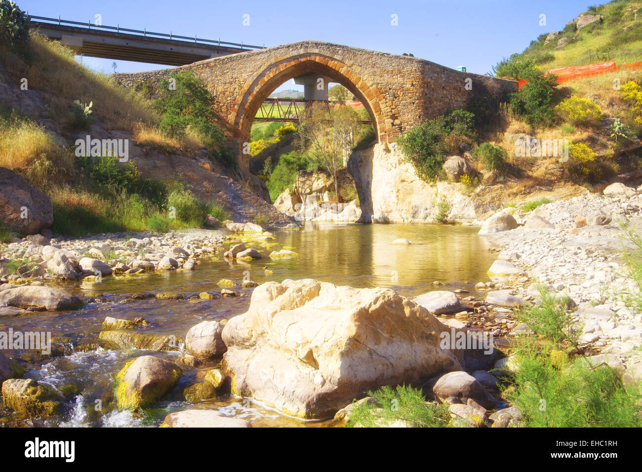 Cerami medieval bridge. Sicily Stock Photo - Alamy