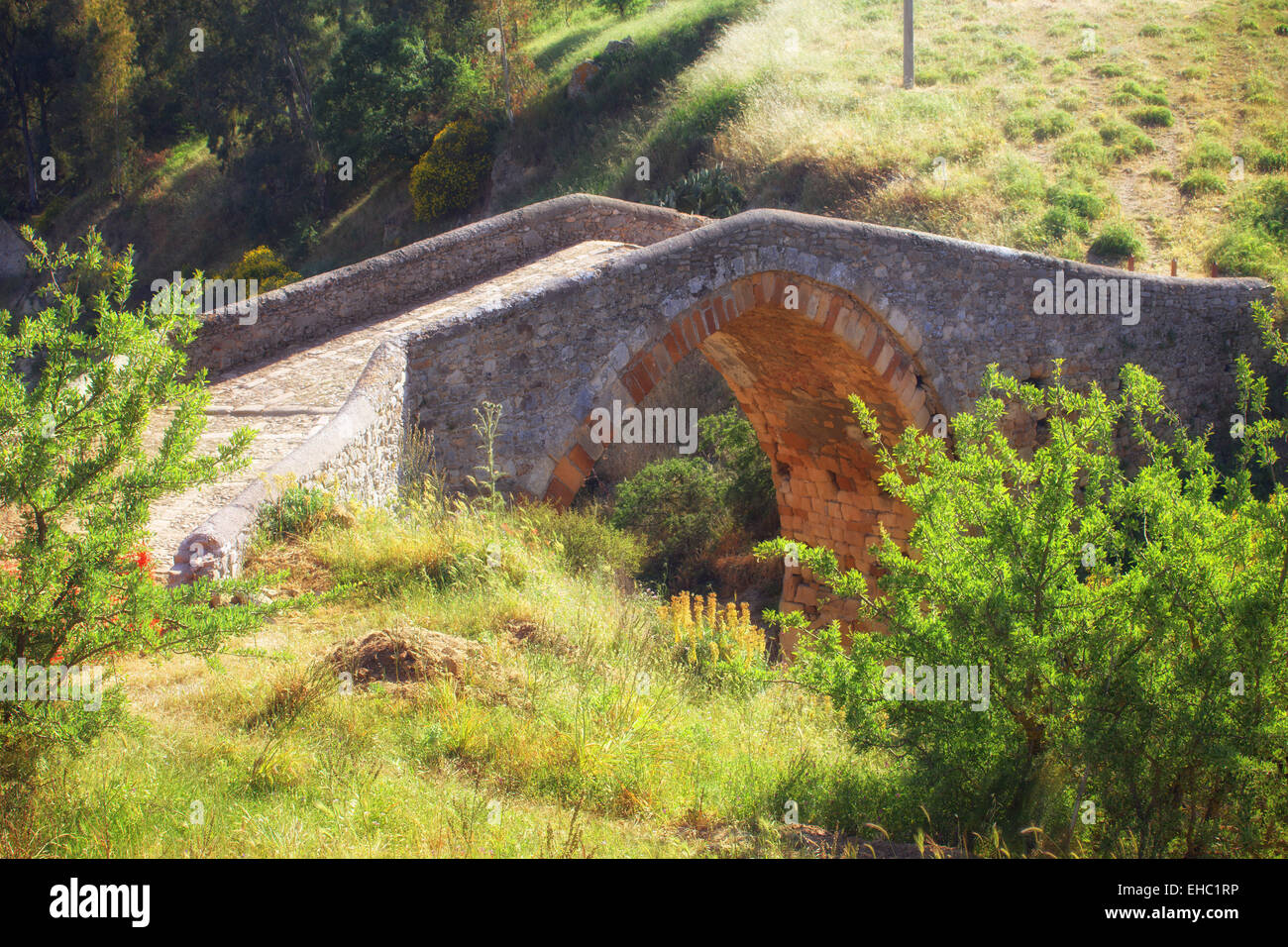 Cerami medieval bridge. Sicily Stock Photo - Alamy