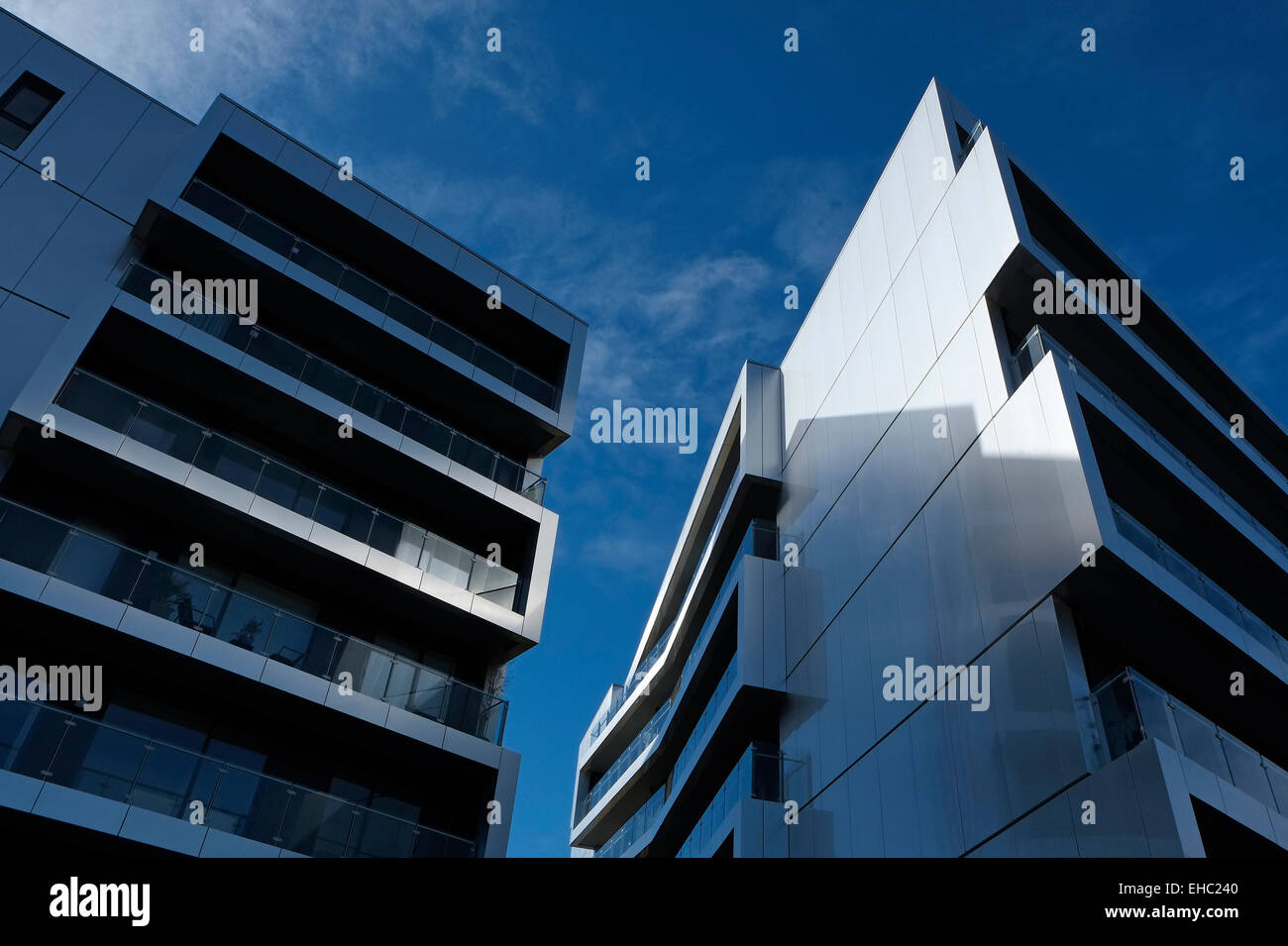 Balconies modern apartment building new development area hi-res stock ...