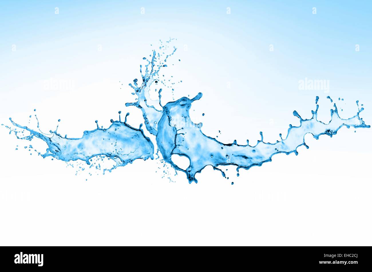 Water Splash creative with white background and blue water color Stock ...