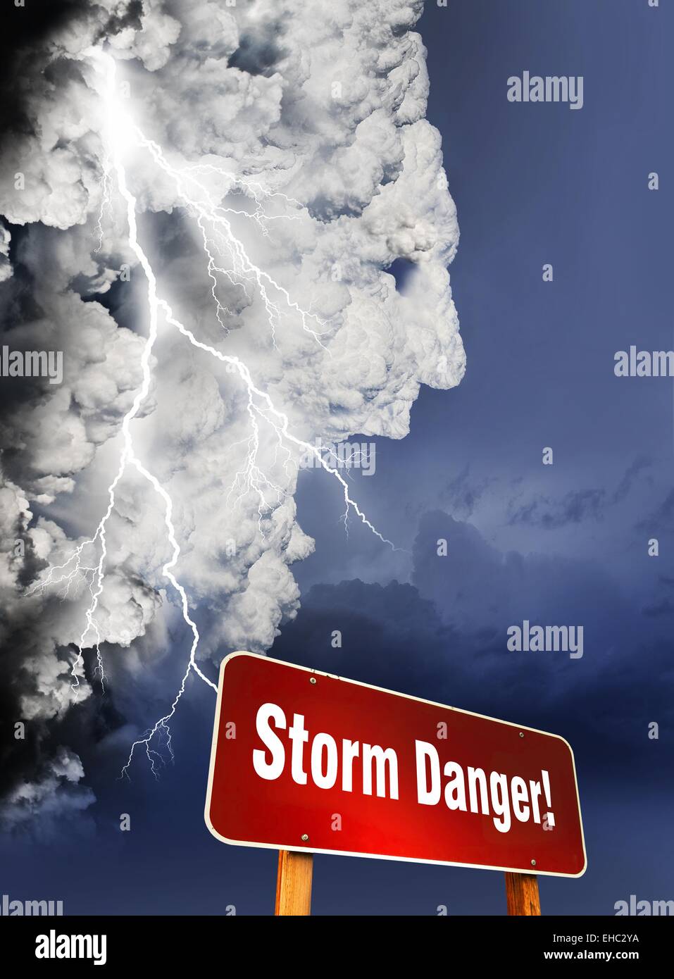 Storm Is Coming illustration with giant storm cloud in form of a human ...