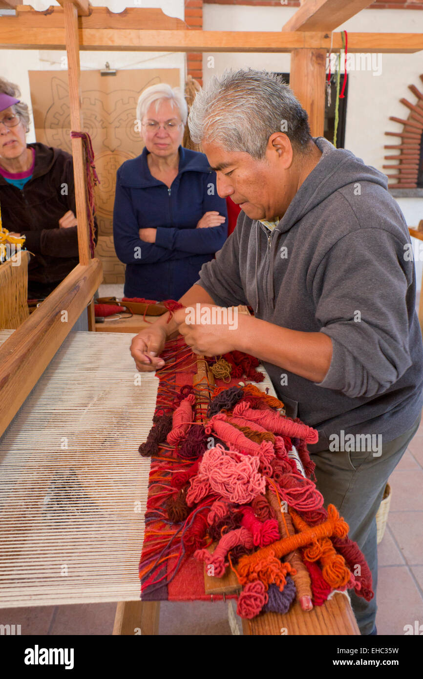 Teotitlán del Valle, Oaxaca, Mexico - Visitors watch as Jerónimo ...