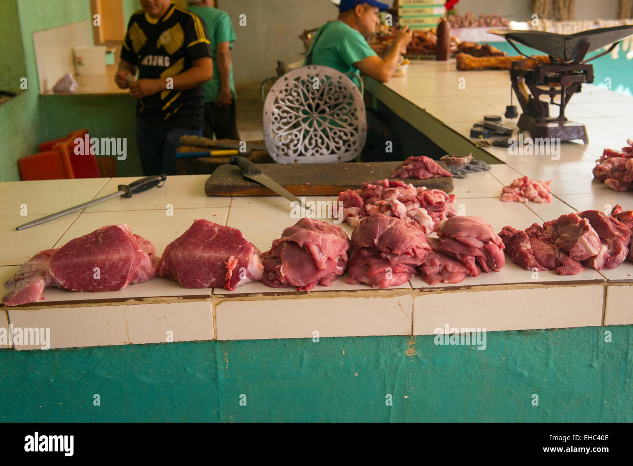 Cuba Sancti Spiritus Calle Independencia main shopping street road mall ...