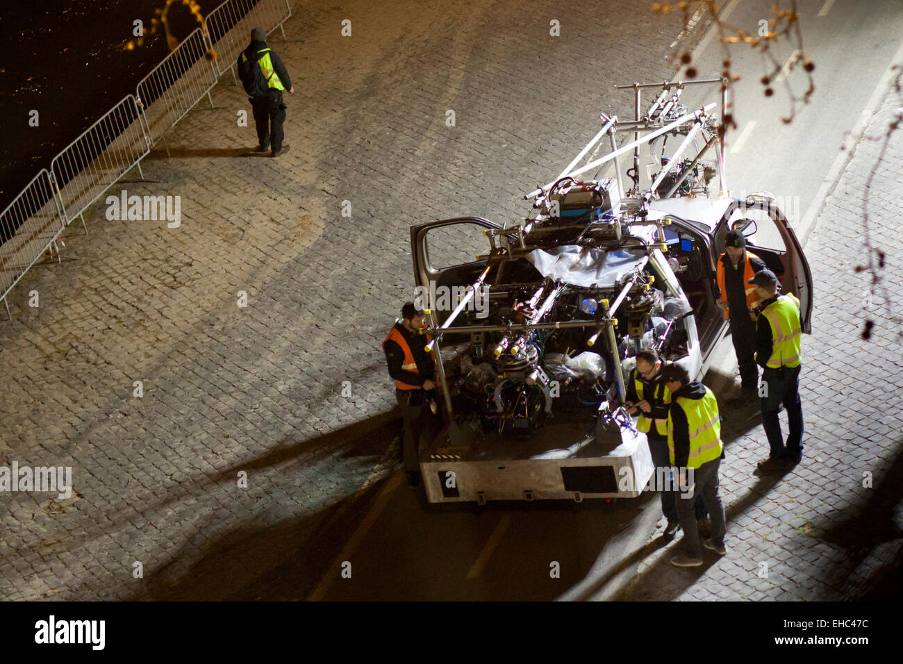 Rome, Italy. 10th March, 2015. Filming car chase scene for new James ...