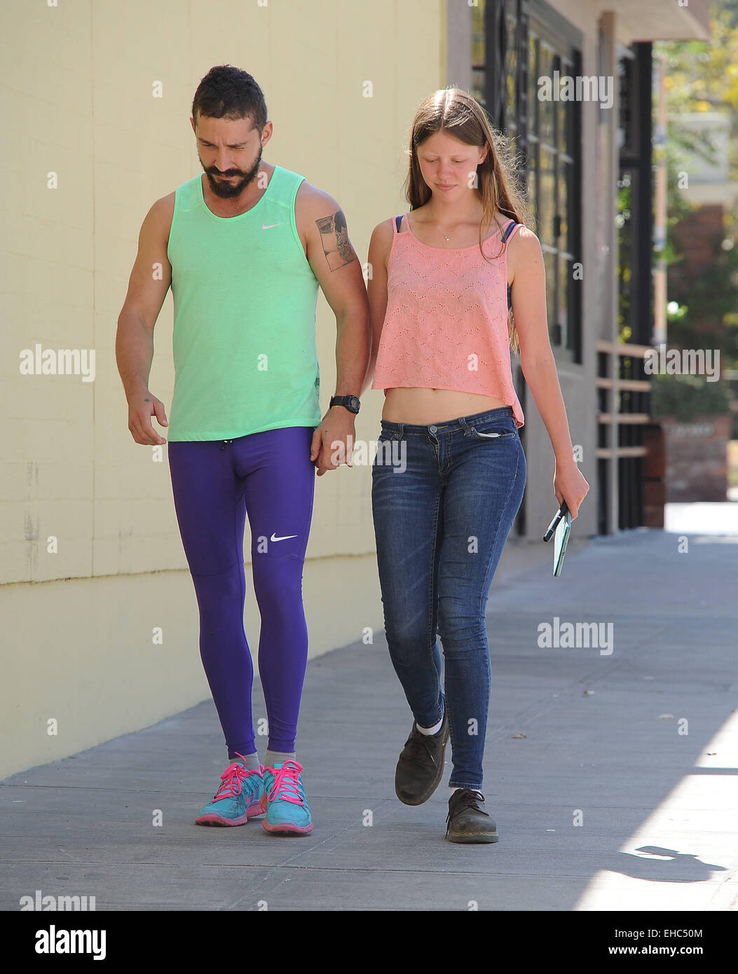 Shia LaBeouf and girlfriend Mia Goth head to lunch in sherbet-colored ...