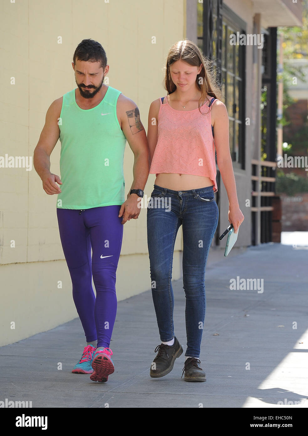 Shia LaBeouf and girlfriend Mia Goth head to lunch in sherbet-colored ...