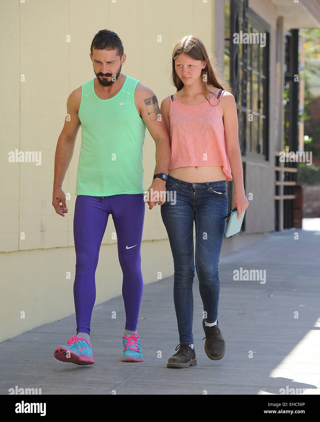 Shia LaBeouf and girlfriend Mia Goth head to lunch in sherbet-colored ...