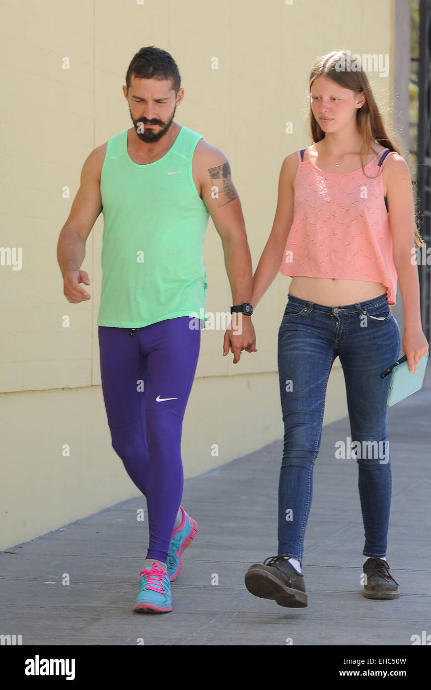Shia LaBeouf and girlfriend Mia Goth head to lunch in sherbet-colored ...