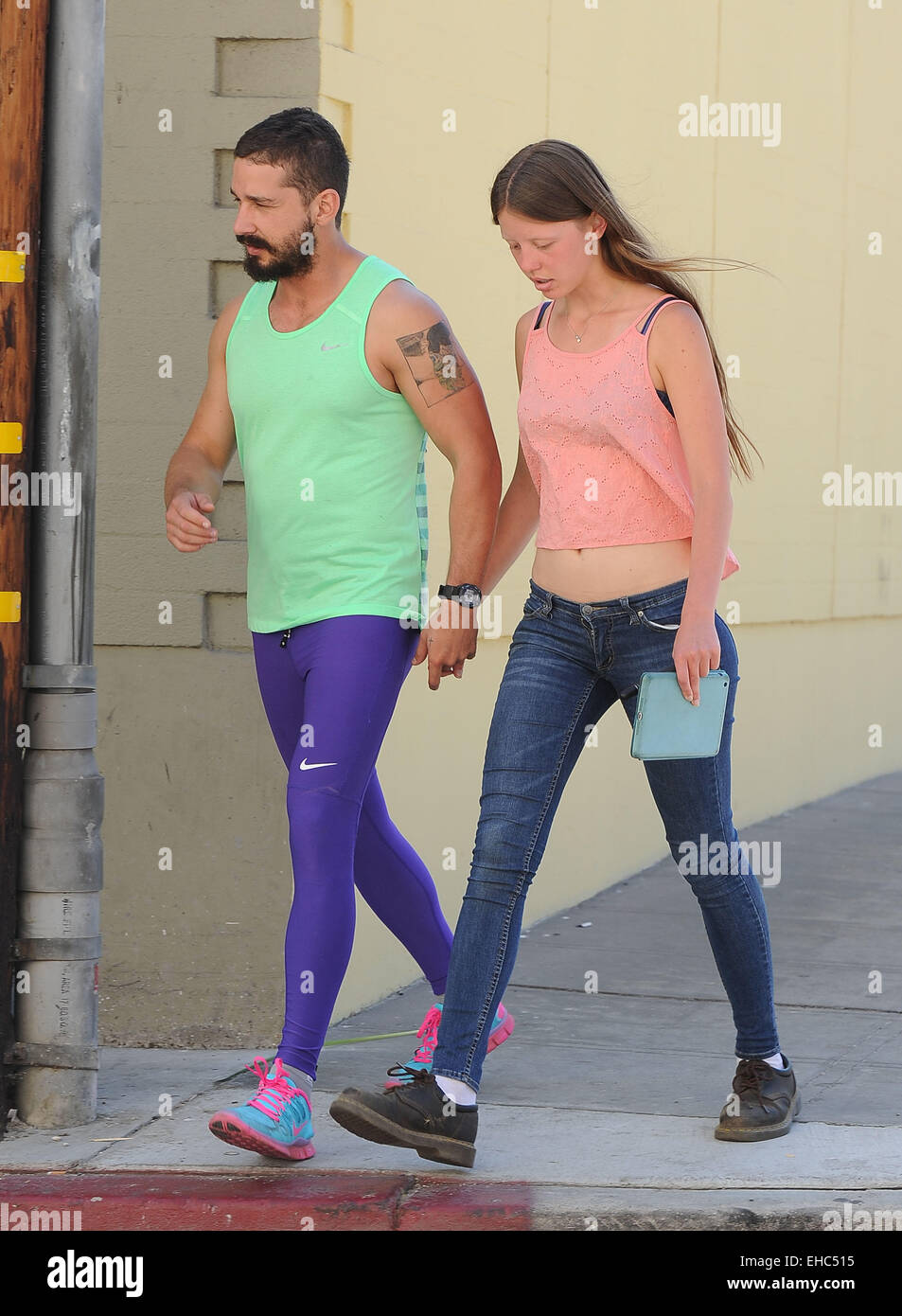 Shia LaBeouf and girlfriend Mia Goth head to lunch in sherbet-colored ...