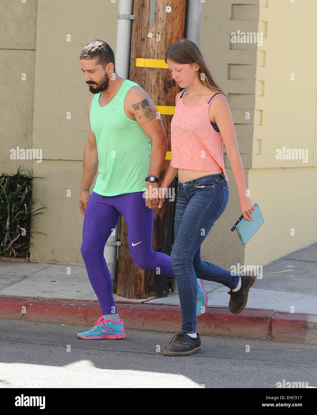 Shia LaBeouf and girlfriend Mia Goth head to lunch in sherbet-colored ...