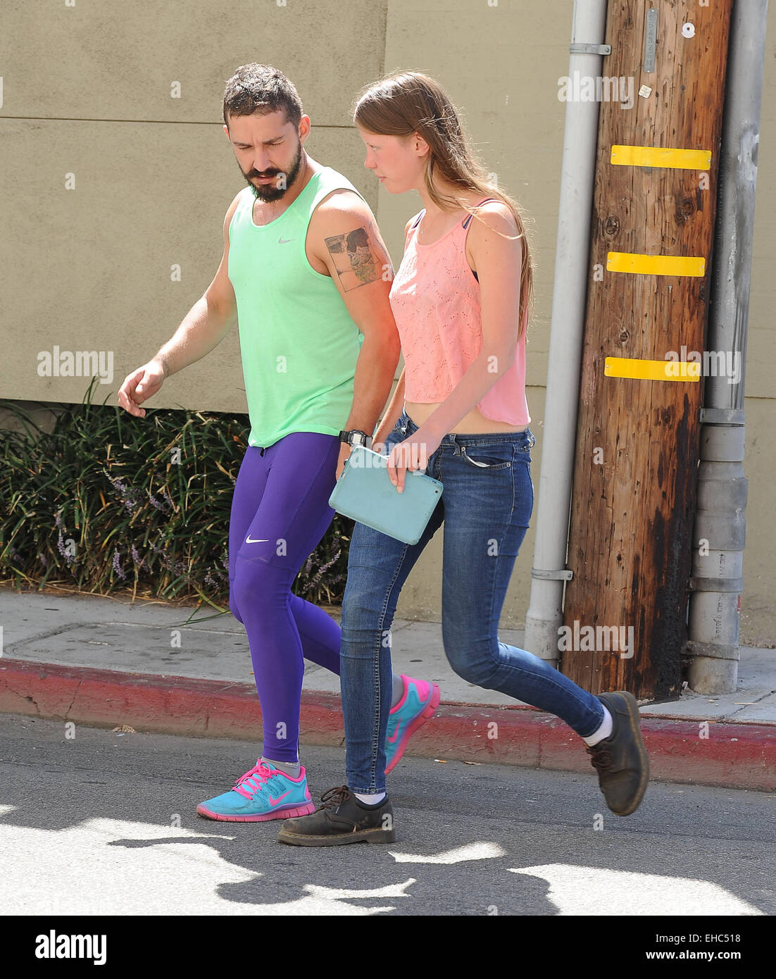 Shia LaBeouf and girlfriend Mia Goth head to lunch in sherbet-colored ...