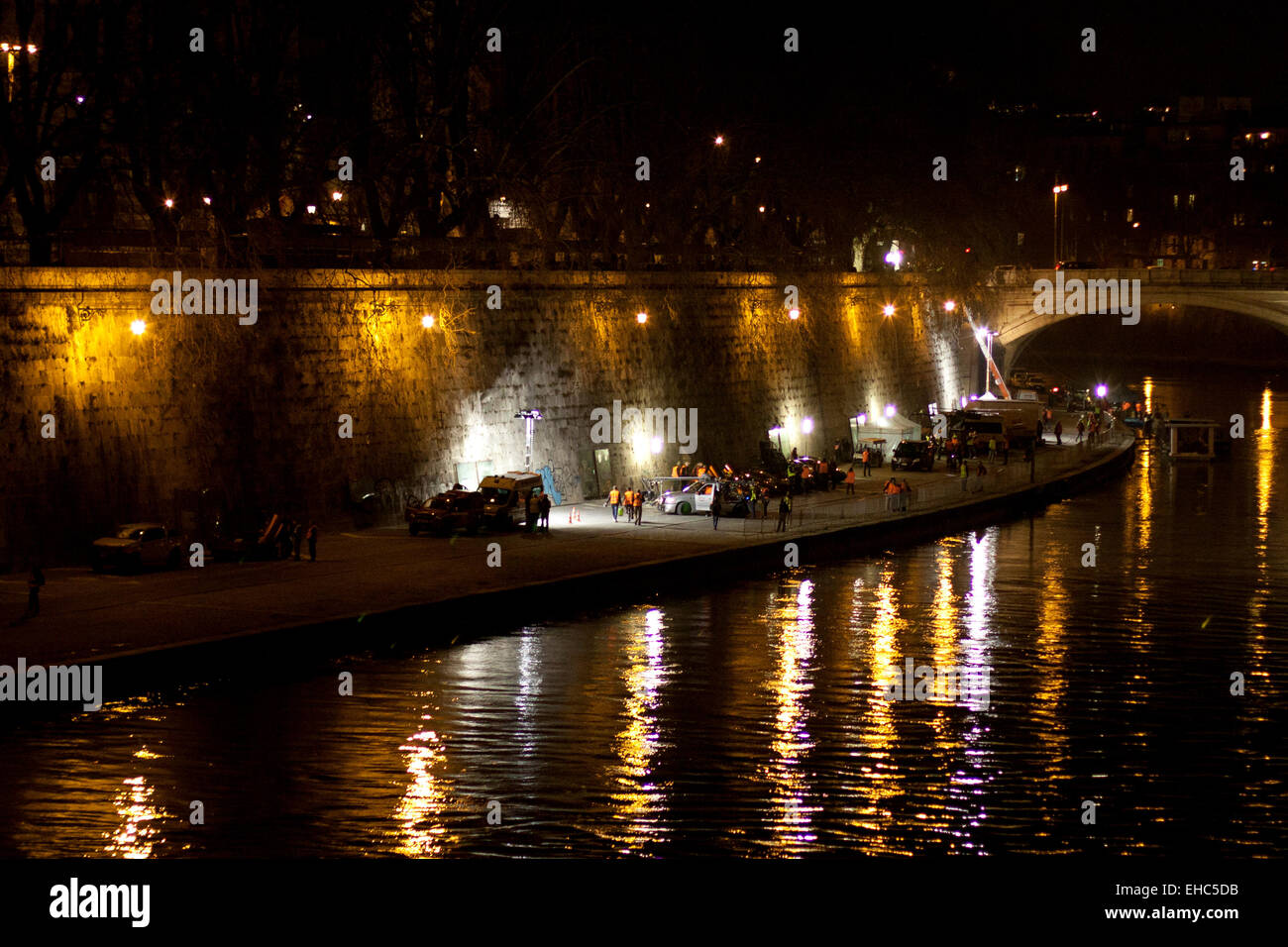 Rome, Italy. 10th March, 2015. Filming car chase scene for new James ...