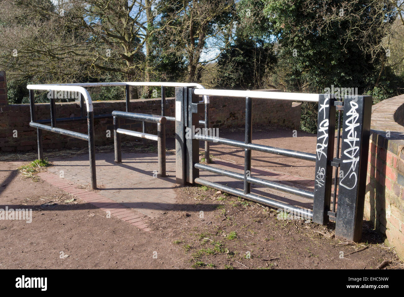 Bridge Over a Canal with Barriers Restricting Vehicle Access & Key ...