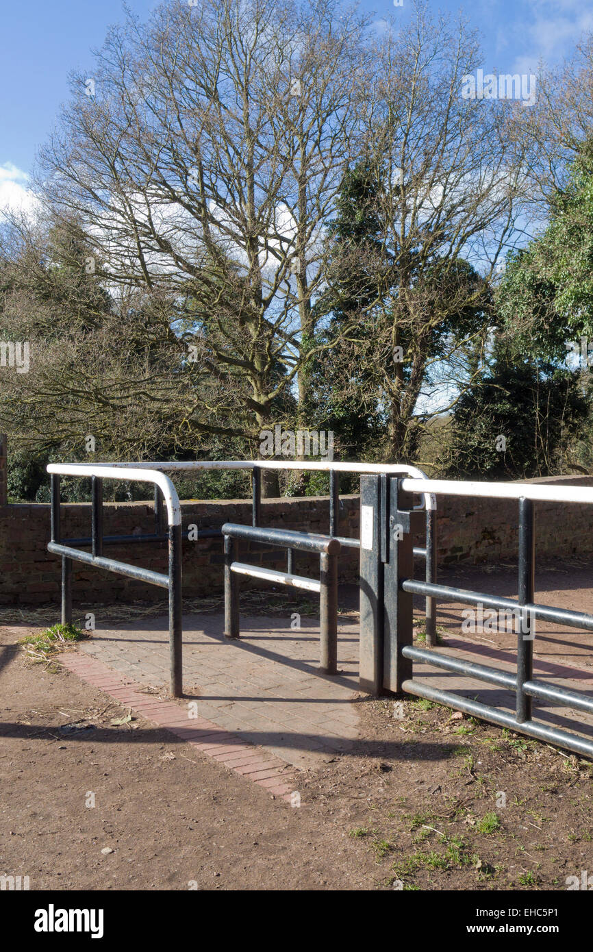 Bridge Over a Canal with Barriers Restricting Vehicle Access & Key ...