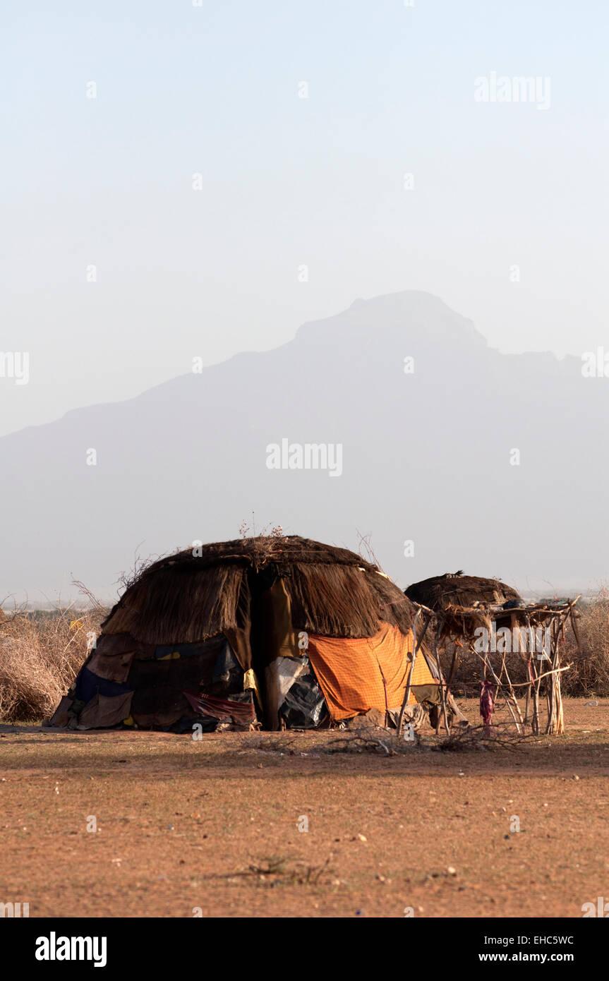 Traditional hut of a Rendille village, Korr area, Kenya Stock Photo - Alamy