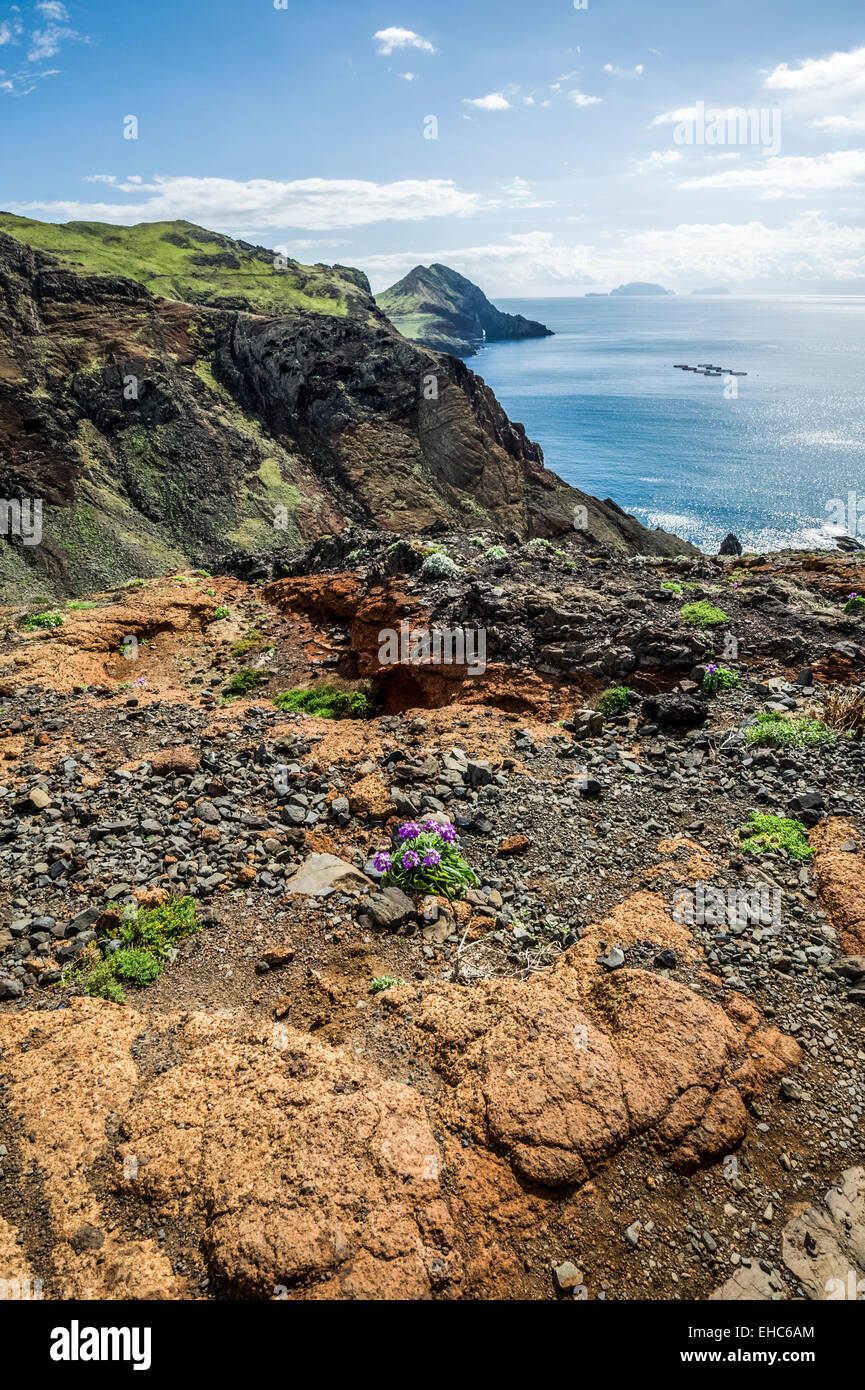 Coastal scenes along the peninsula of Sao Lourenco at the eastern edge ...
