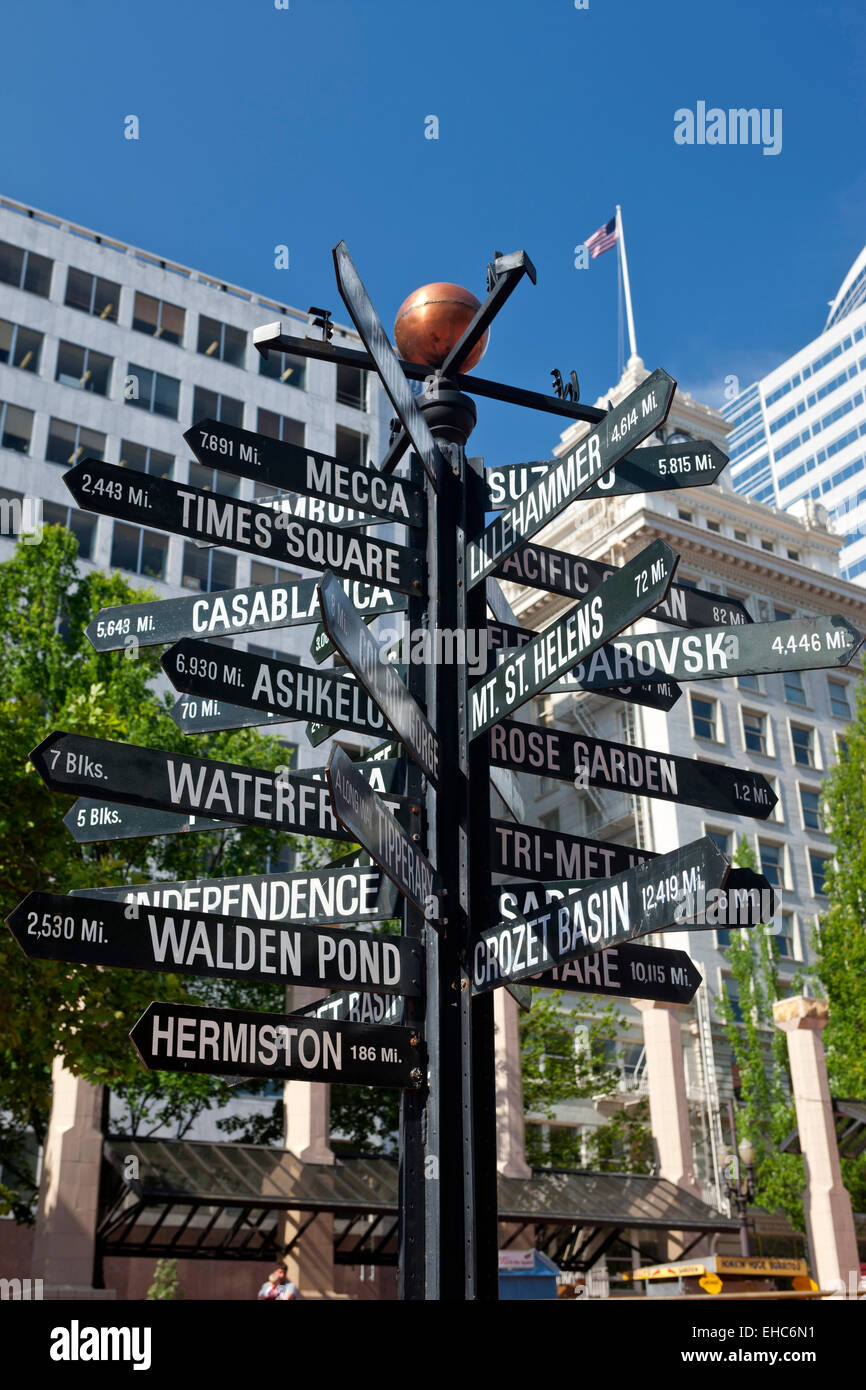 MULTI WORLD CITY DESTINATION SIGNPOST PIONEER COURTHOUSE SQUARE ...